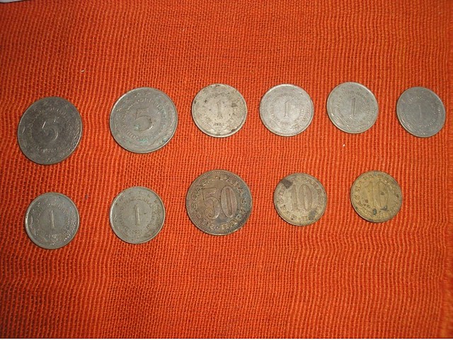 SFR JUGOSLAVIJA DINAR 1965-1981-LOT 11 KOM