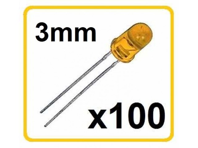 LED dioda - Zuta - 3mm - 100 komada