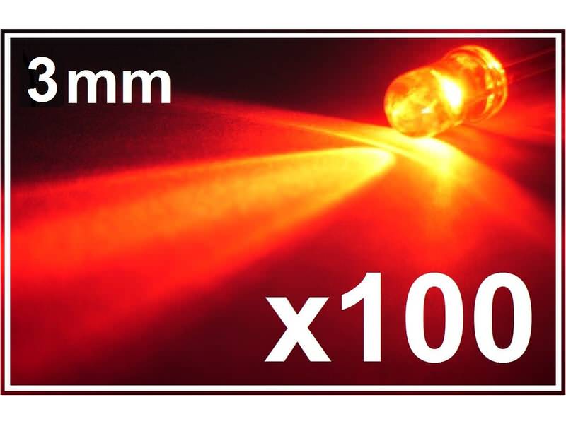 LED dioda - Crvena - 3mm - 100 komada