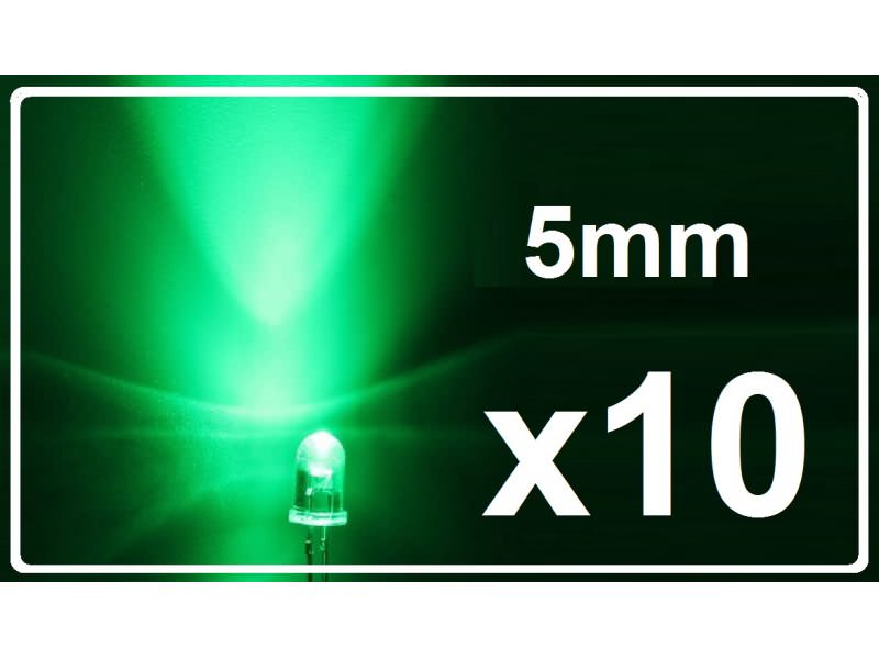 LED dioda - Zelena - 5mm - 10 komada