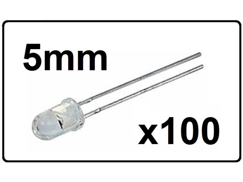 LED dioda - Bela - 5mm - 100 komada