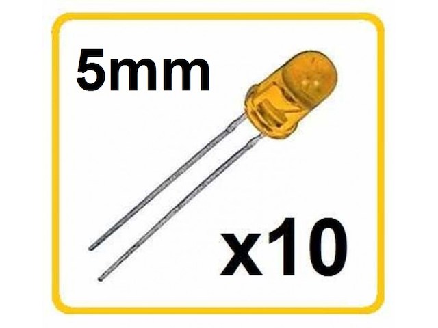 LED dioda - Zuta - 5mm - 10 komada