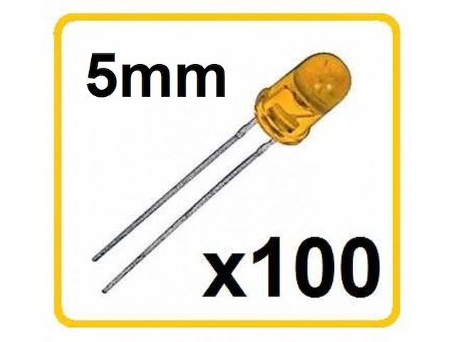 LED dioda - Zuta - 5mm - 100 komada