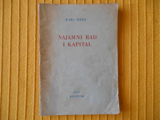 Karl Marks - Najamni rad i kapital