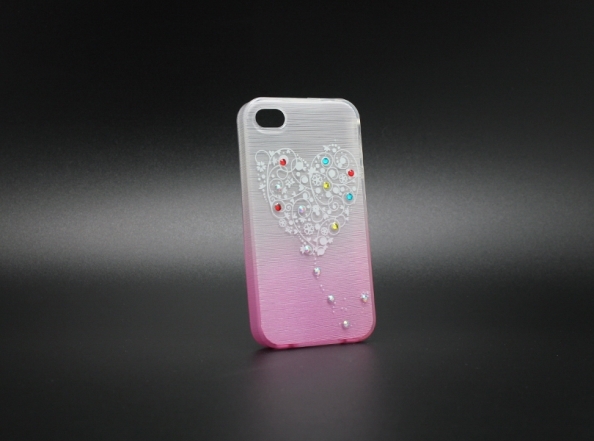 Torbica Graphite cirkon za iPhone 4 Heart pink