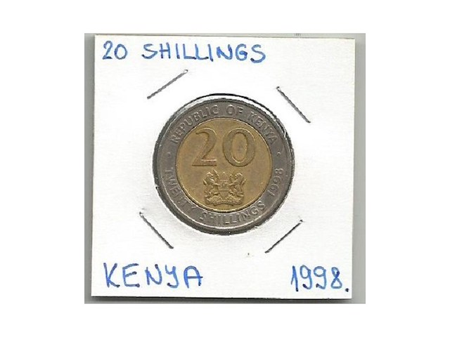 b1 Kenya 20 shillings 1998. u kartonu