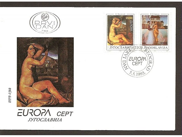 Jugoslavija,1993,Evropa-CEPT,FDC