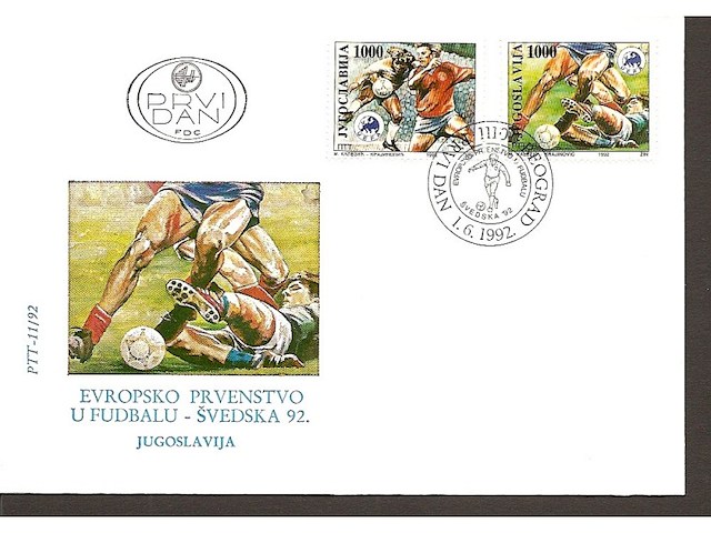 Jugoslavija,1992,FIFA - fudbal,FDC