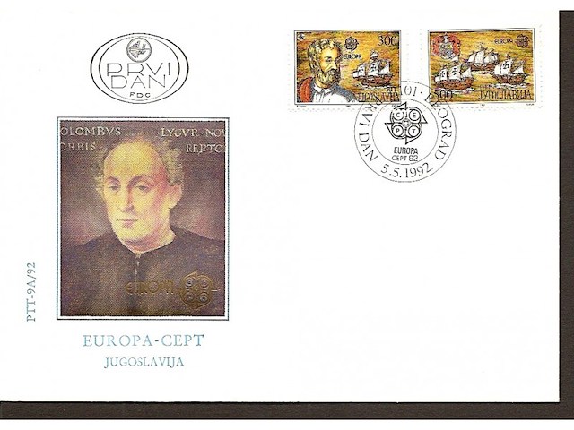 Jugoslavija,1992,Evropa-CEPT,FDC