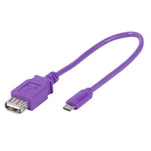 Adapter USB A/micB Vv OTG Purple
