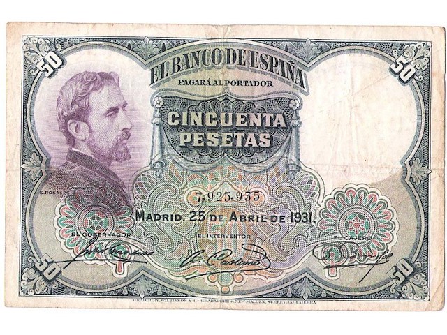 SPANIJA - 50 PESETA 1931