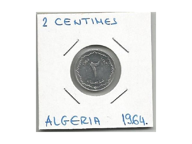 a8 Algeria Alzir  2 centimes 1964. u kartonu