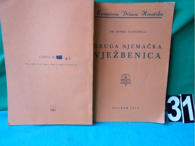 Druga Njemačka VJEŽBENICA Dr.Hinko Scheidela-NDH-1942.