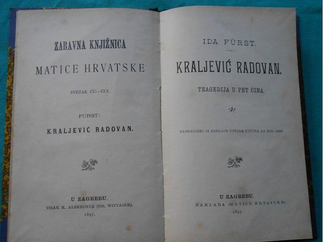 Kraljević Radovan: tragedija u pet čina-Ida Fürst-1897.