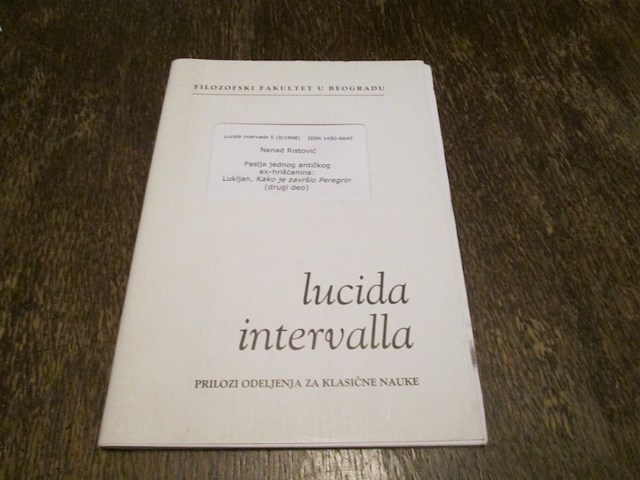 LUCIDA INTERVALLA, 5 (5 /1998 )
