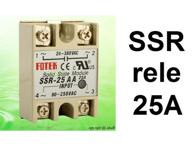 SSR rele - 25A - Solid state relay - 280V upravljanje
