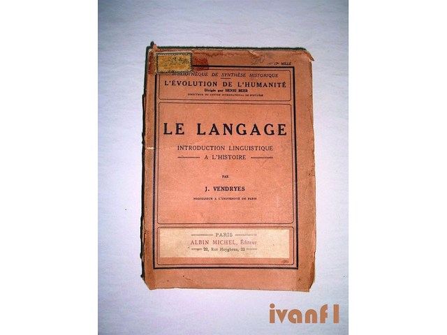 J. Vendryes : LE LANGUAGE (1921.)