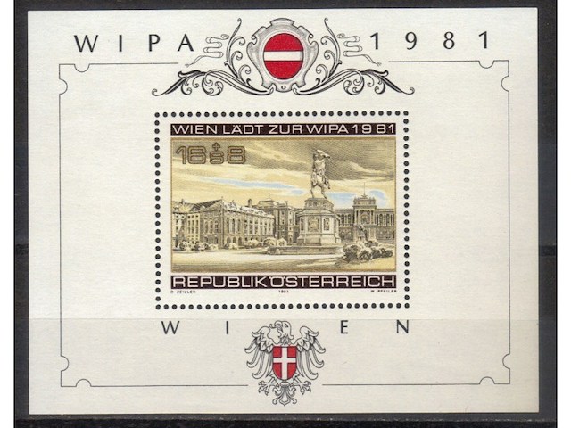 Austrija,Filatelistička izložba WIPA `81 1981.,blok,čis
