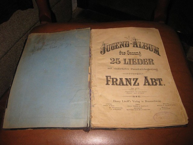 Franz Abt - Jugend-Album für Gesang (1875) + dodatak