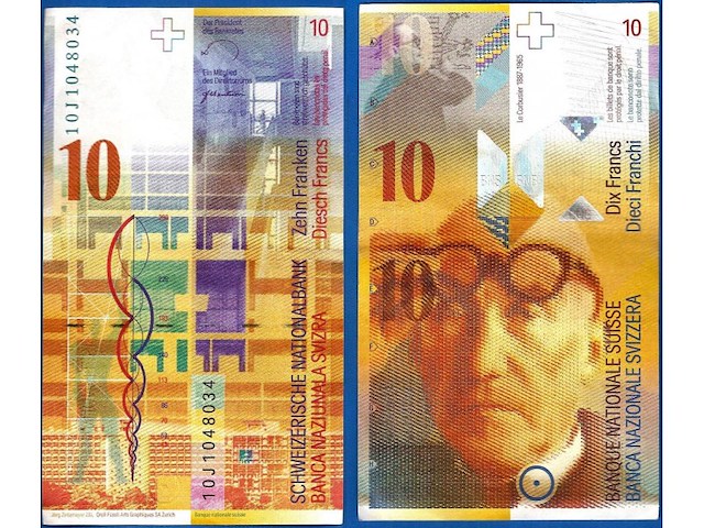 Switzerland Švajcerska 10 Swiss Francs 2010 UNC