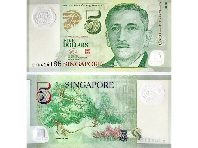 SINGAPORE Singapur 5 Dollars 2005 UNC, P-47 Polymer