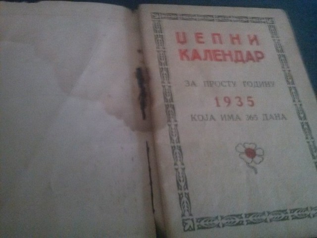 NARODNI DZEPNI KALENDAR ZA PROSTU GODINU 1935