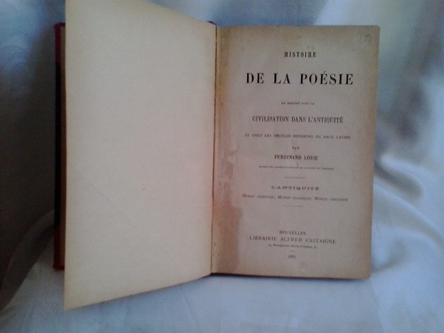 Histoire de la poesie Ferdinand Loise