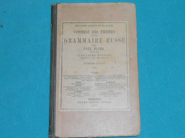 GRAMMAIRE RUSSE/PAUL FUCHS-1897.g.--RR /K-57/