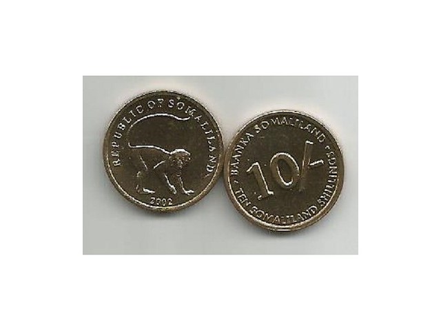 Somalia 10 shillings 2002. UNC