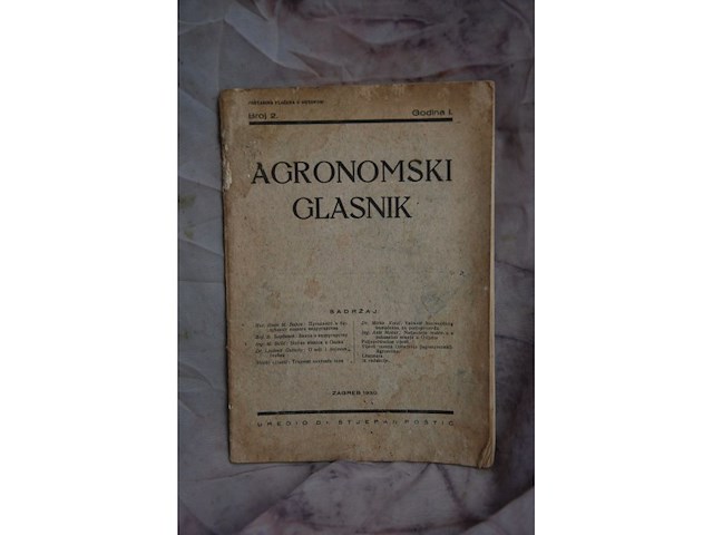 AGRONOMSKI GLASNIK IZ 1930 godine