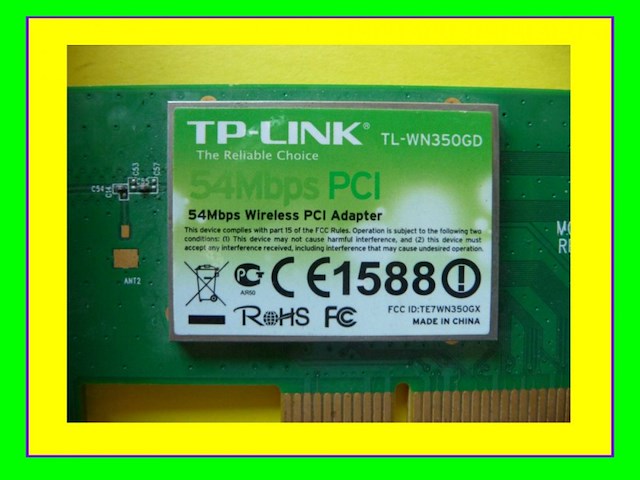 Wireless PCI kartica TP-Link TL-WN350GD, LAN 54 Mb/s