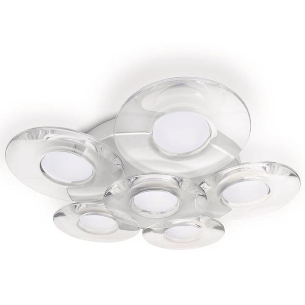 Vaga ceiling lamp aluminium 6x2.5W SELV