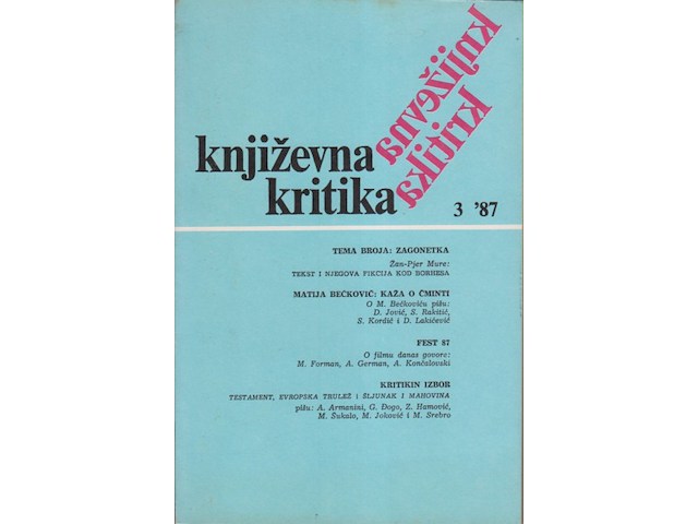 ZAGONETKA / Književna kritika 3 `87