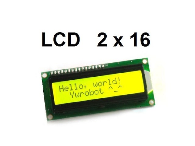 LCD display 16x2 karaktera - Zuti