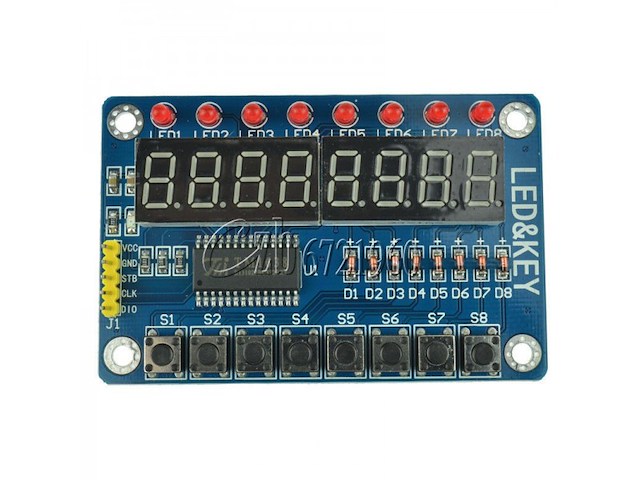 Arduino modul - 8 LED displeja i 8 tastera sa TM1638