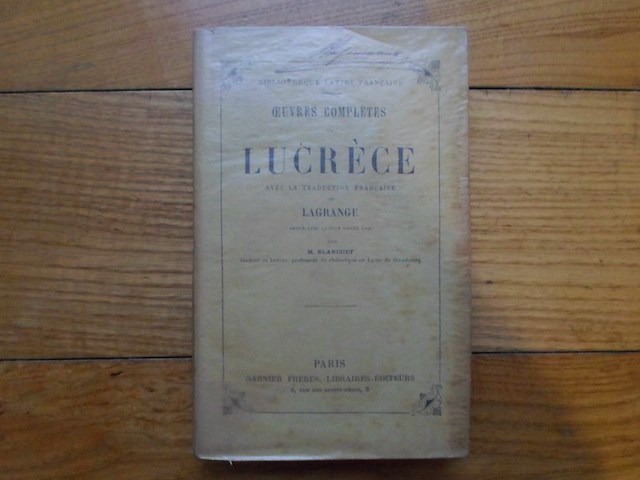 EUVRES COMPLETES LUCRECE LAGRANGE M.BLANSHET