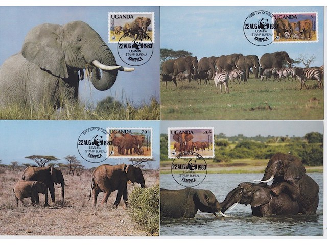 326. Uganda, 1983, Fauna - Slonovi, CM