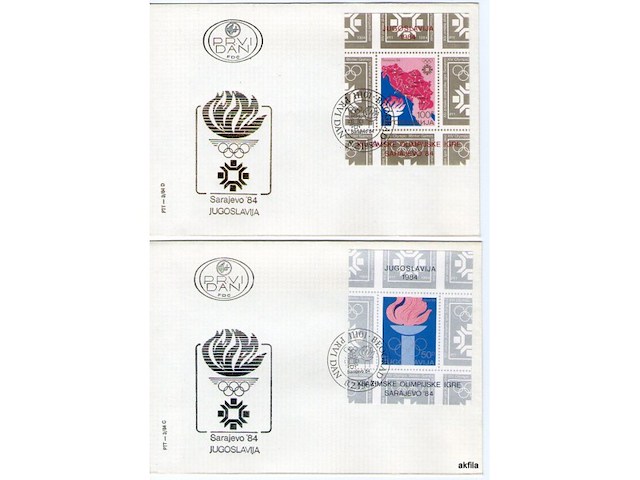 Jugoslavija, 1984, ZOI Sarajevo, blok, FDC