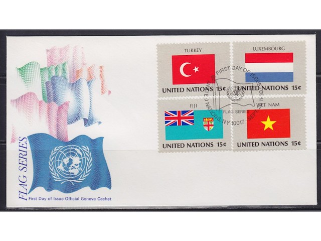 476. UN New York, 1980, Zastave, FDC