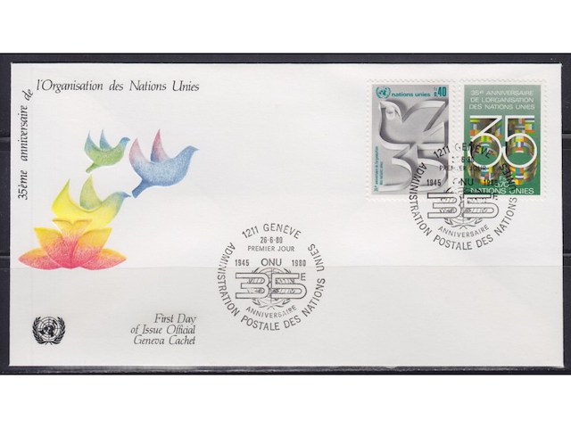 470. UN Ženeva, 1980, 35g Ujedinjenih Nacija, FDC