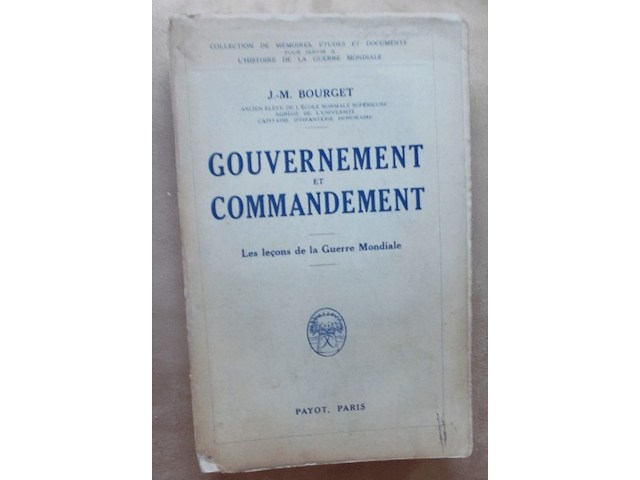 GOUVERNEMENT ET COMMANDEMENT