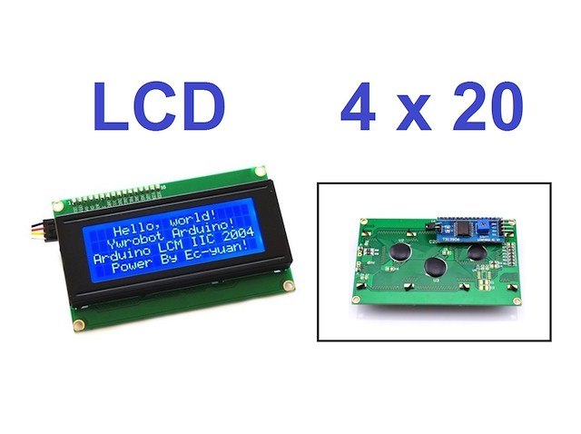 LCD display 20x4 sa IIC/I2C/TWI/SPI