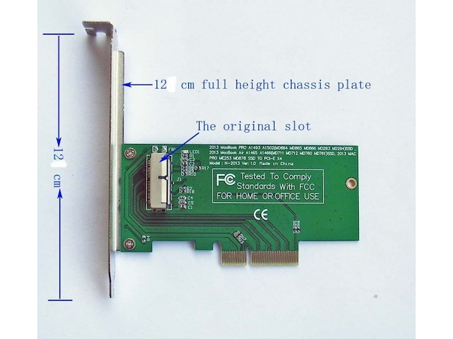 Adapter PCI E x4 za Apple Macbook SSD