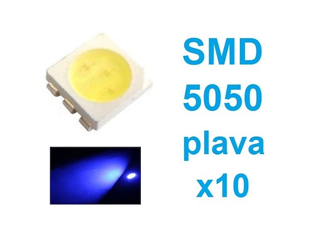 LED dioda 5050 - plava - SMD - 10 komada