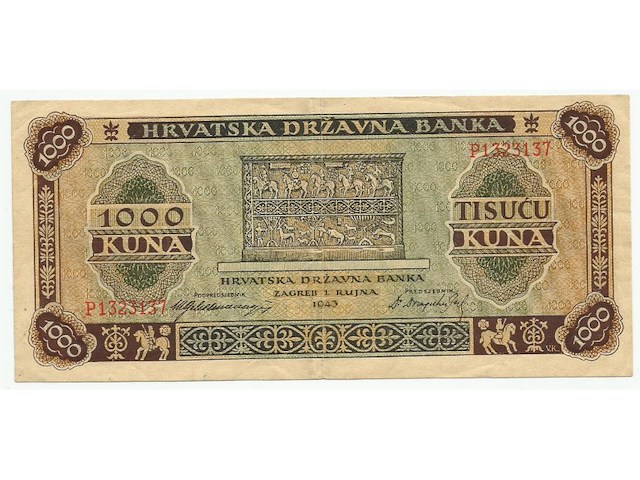 Hrvatska 1000 kuna 1943.