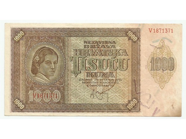 Hrvatska 1000 kuna 1941.