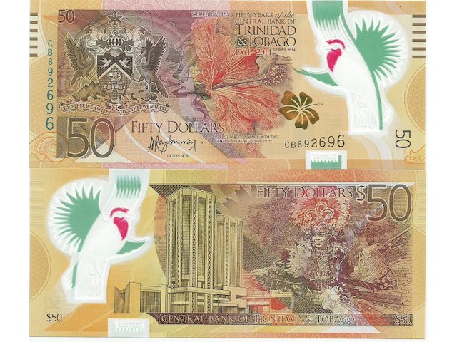 Trinidad and Tobago 50 dollars 2014. UNC polimer