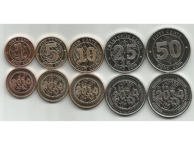 Zimbabwe 2014. Bond coins UNC set kovanica