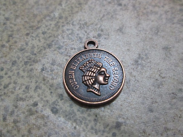 Privezak boje bakra novčić 20mm
