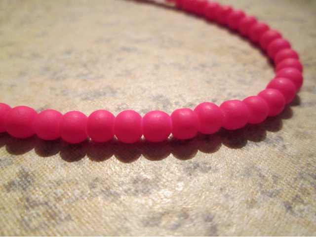 Gumirane perle 4mm, 20 komada, roze